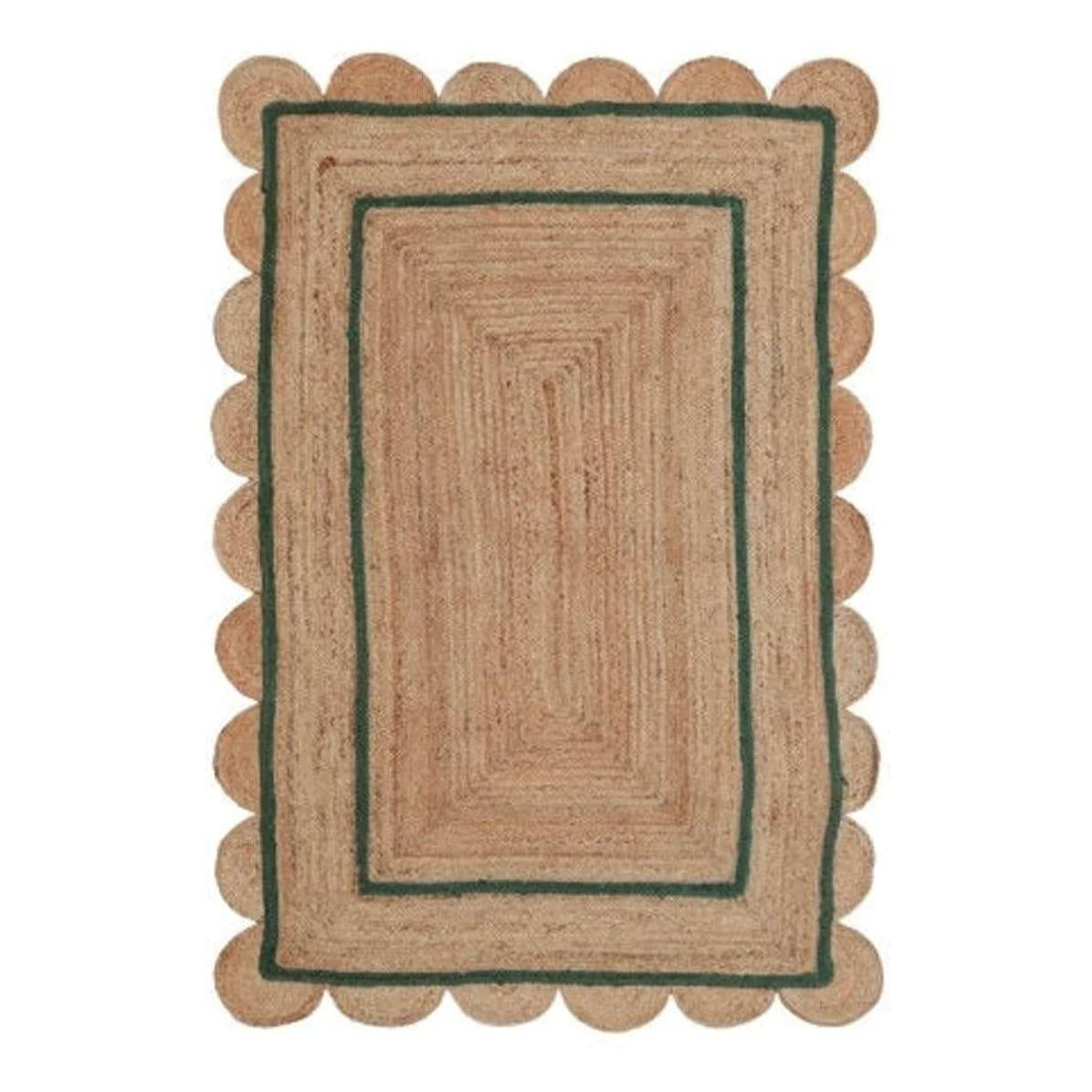 Handmade Green Scalloped Jute Area Rug - Walmart.com