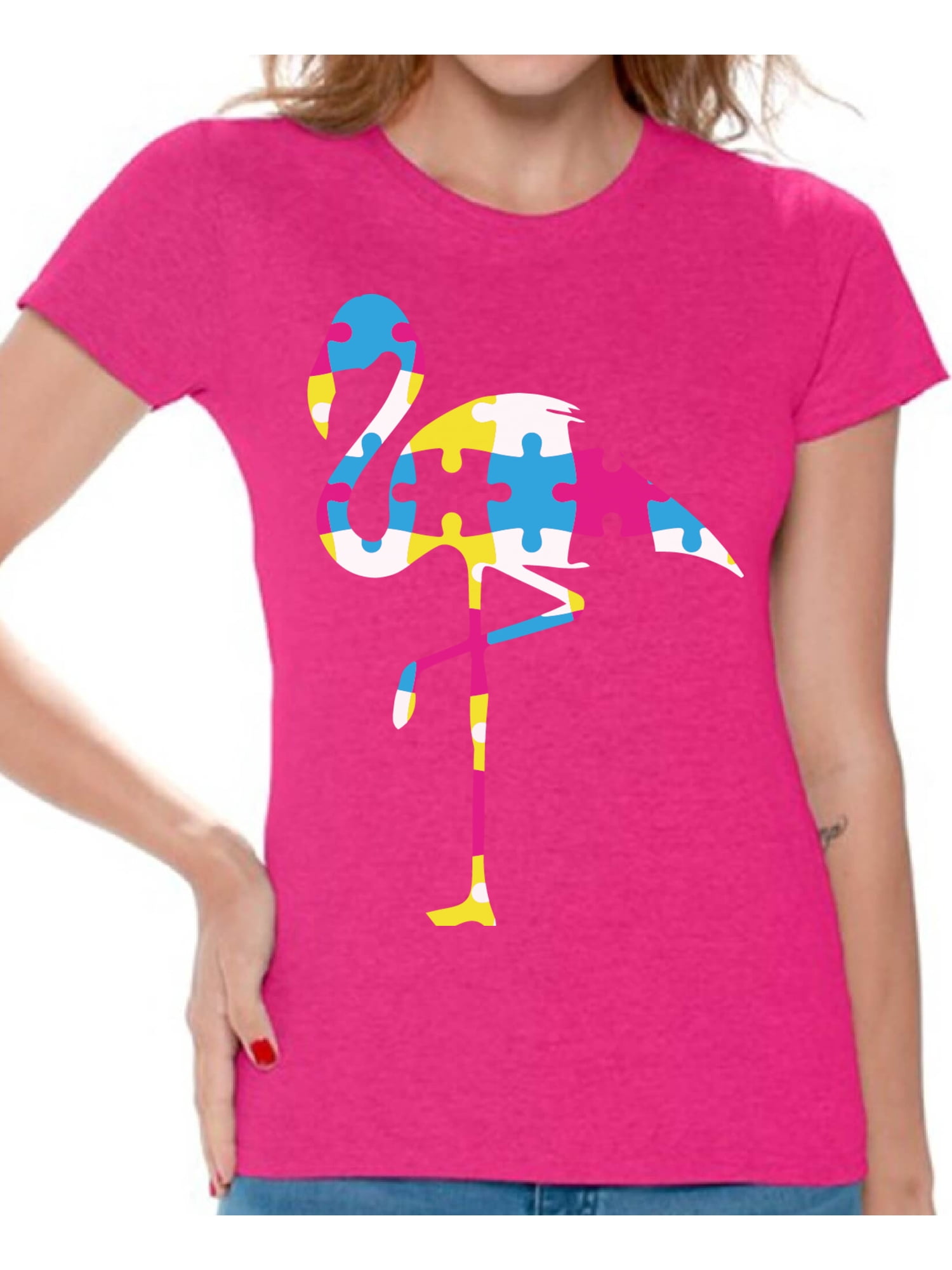 Awkward Styles Flamingo Puzzle Piece for Autism Awareness Women's ...