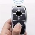 Silver-Edged TPU Woven Key Fob Case for Benz E C S GLC GLE GLA GLS E200 ...