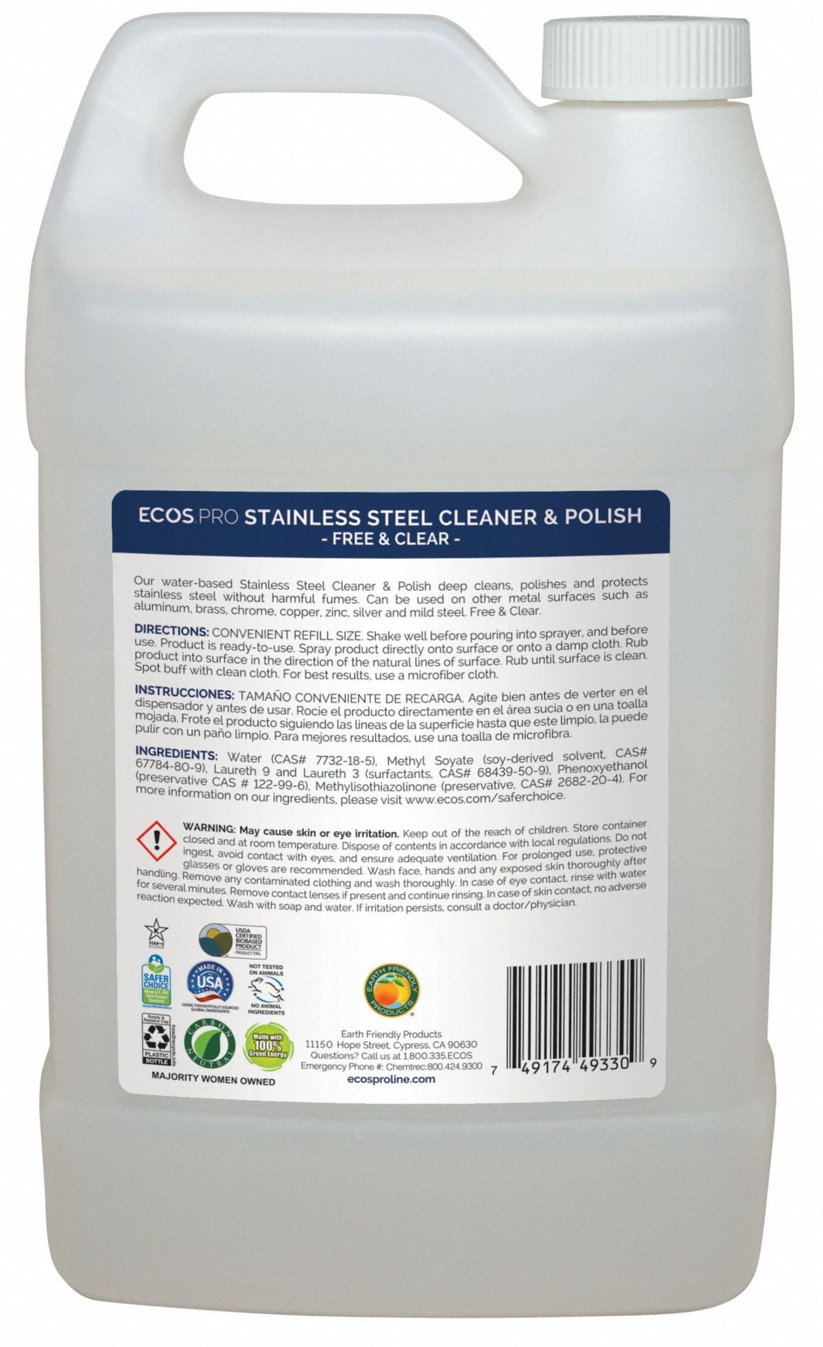 Buy Ecos Pro Metal Cleaner and Polish, 1 gal. Cleaner Container Size ...