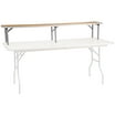 "Emma + Oliver Foldable 72"" Long Birchwood Bar Top Riser with Silver ...