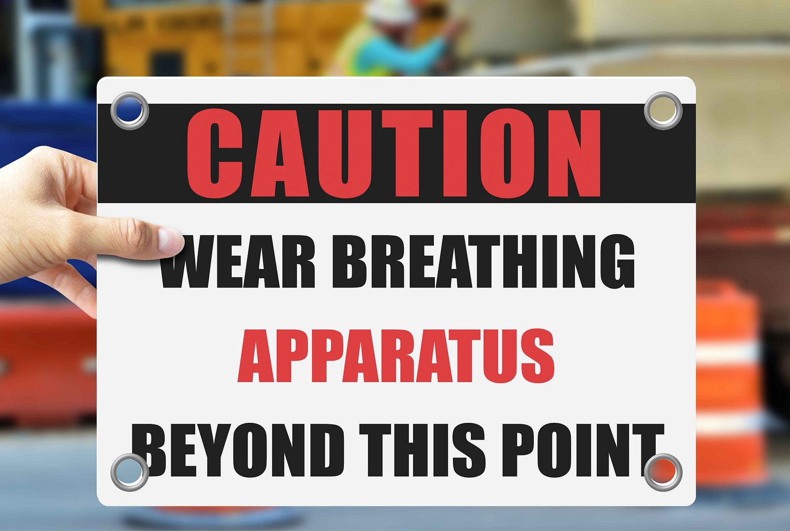 WEAR BREATHING APPARATUS BEYOND THIS POINT | Warning Notice Caution ...