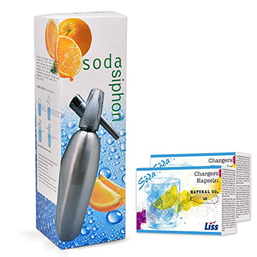 1 Liter Aluminium Soda Siphon Fizz Maker, Seltzer Water Creator, with ...