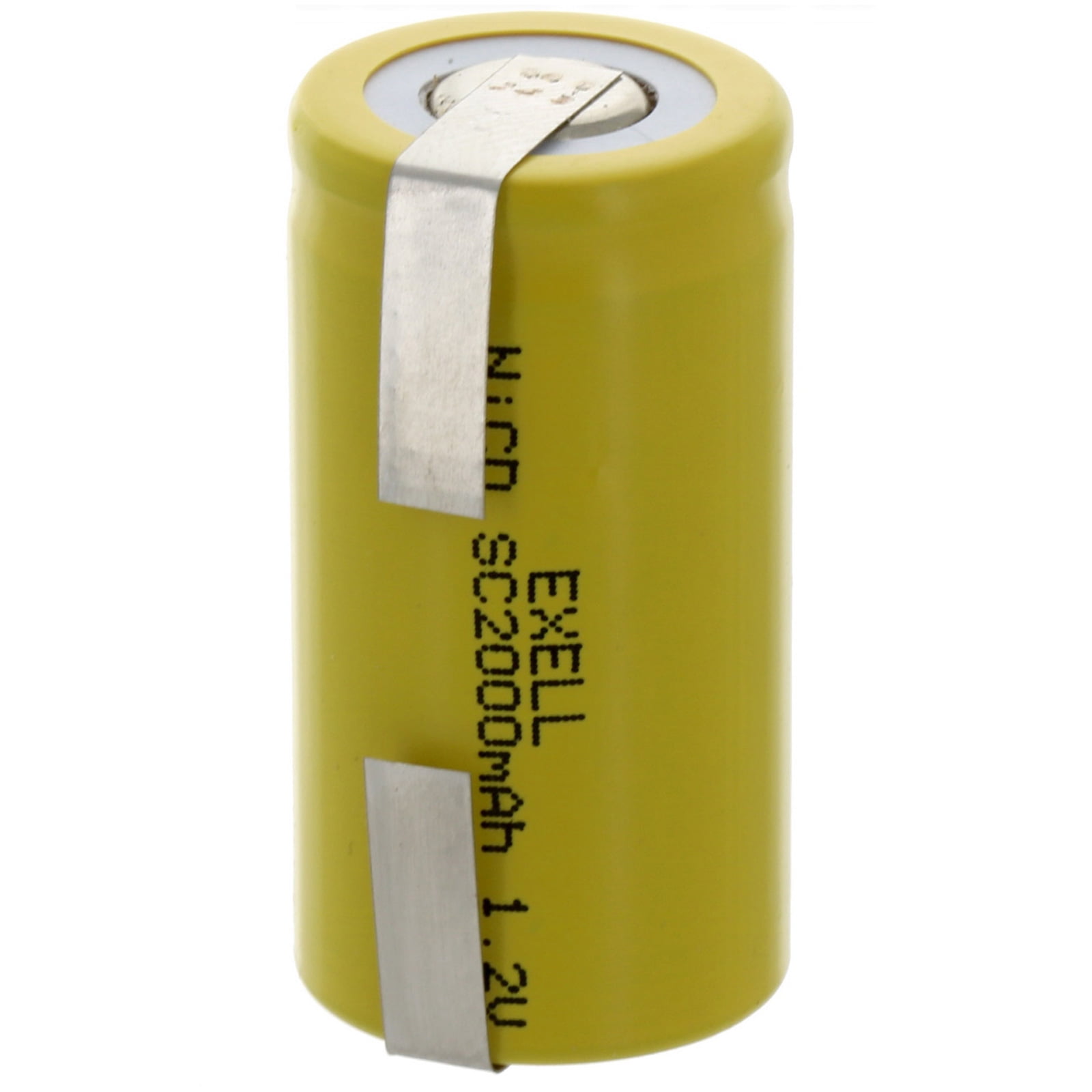 Exell SubC 1.2V 2000mAh NiCD Rechargeable Battery with Tabs - Walmart.com