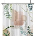 Baocicoo Minimalist Leaves Shower Curtain - Modern Abstract Geometric ...