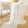 White Lace Tablecloth | Embroidered Sheer Round Table Cover with Non ...