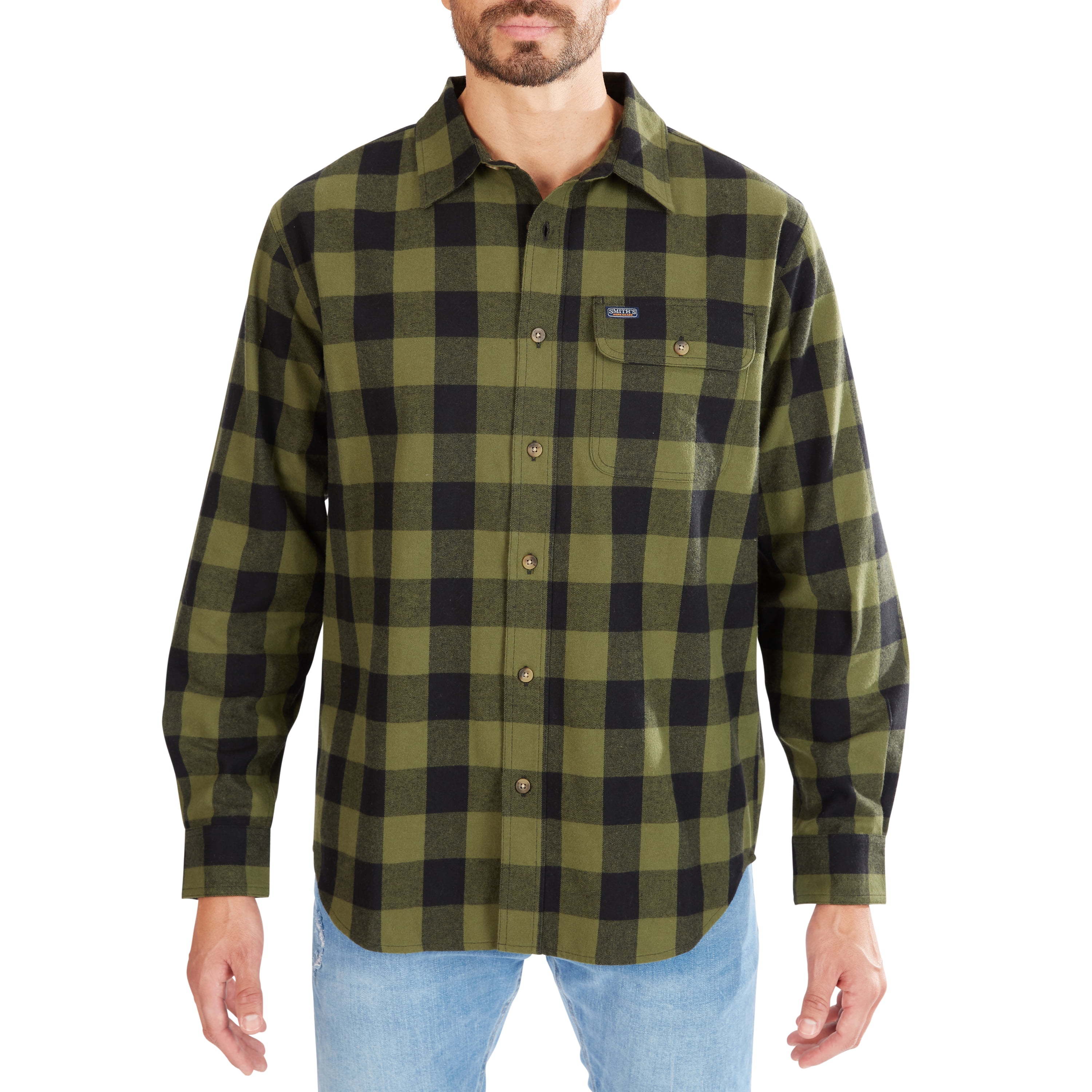 Buffalo Pocket Flannel Button-Up Shirt - Walmart.com