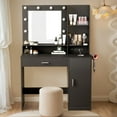 Furmax Vanity Desk with Lights and Mirror Makeup Vanity Table Set with ...