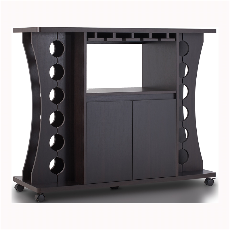 Furniture of America Milan Modern Wood Buffet with Wine Rack in ...