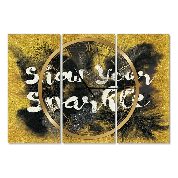 Designart 'Show Your Sparkle Quote Black on Gold' Traditional Wall ... Designart 'Show Your Sparkle Quote Black on Gold' Traditional Wall ...