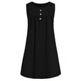 Dance Womens Sleeveless V Neck Henley Tunic Tank Dress Nightwear