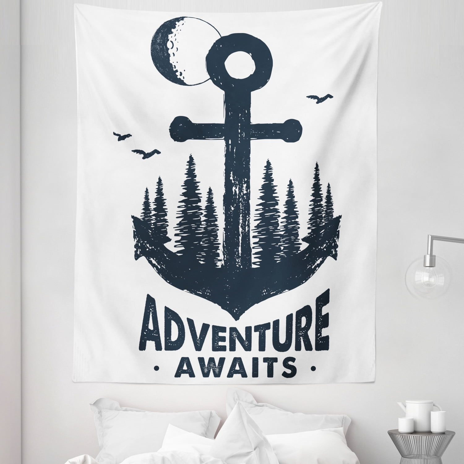 Adventure Tapestry, Anchor with a Words Hand Drawn Elements in an ...