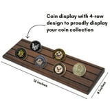 Americanflat Challenge Coin Display Stand 4 Rows Walnut Wood Collector ...