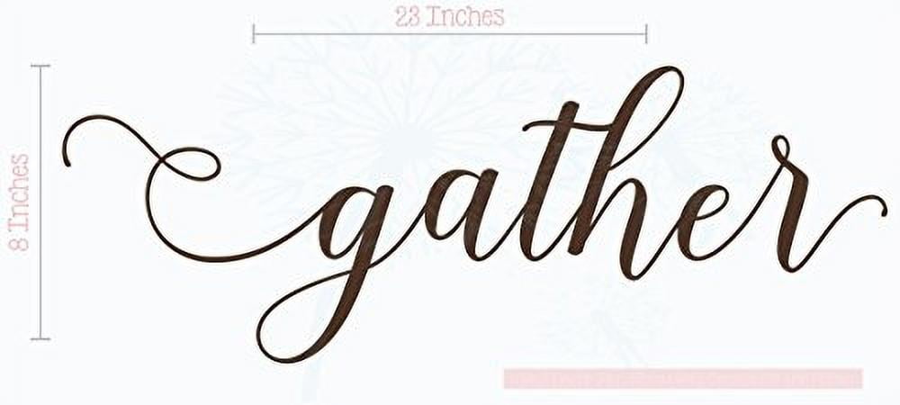 Gather Handwritten Font Vinyl Lettering Wall Decal Stickers 23x8-Inch ...