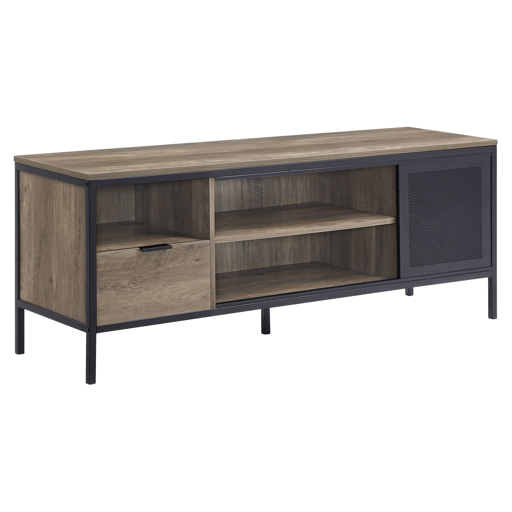 ACME Nantan TV Stand in Rustic Oak & Black Finish - Walmart.com