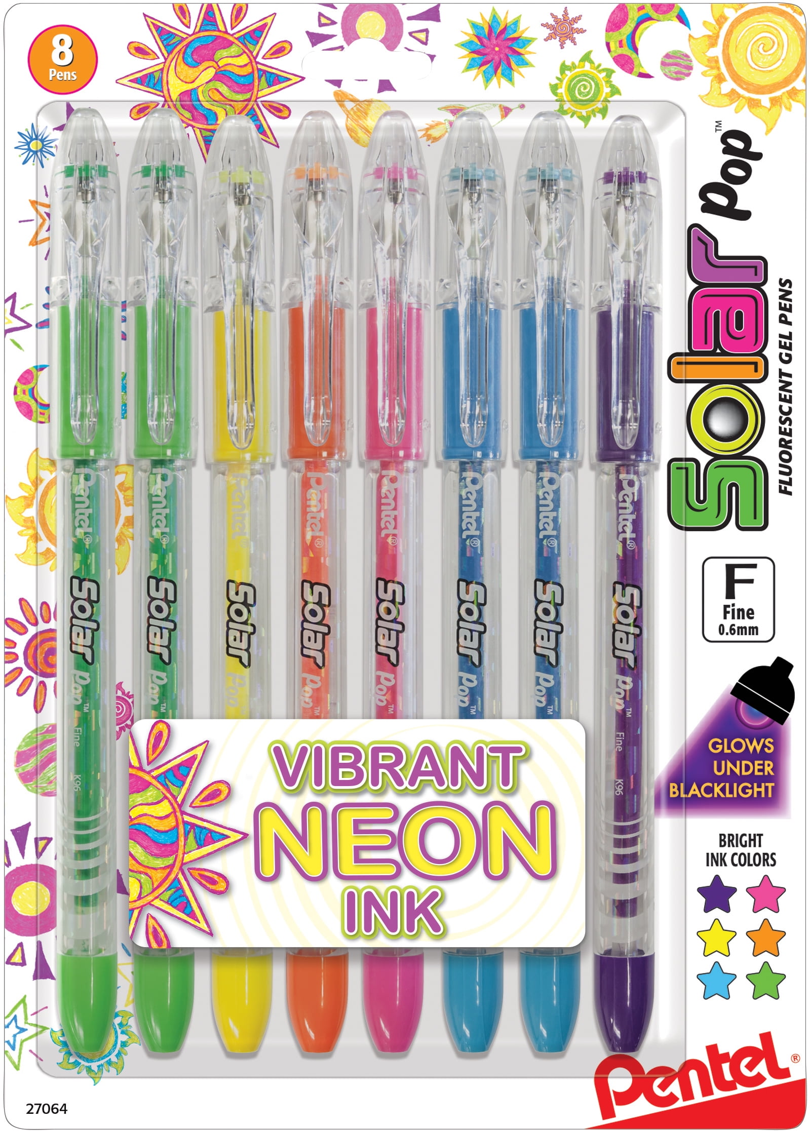 Pentel Solar Pop Neon Gel Pens .6Mm 8/Pkg-Assorted Colors | Walmart Canada