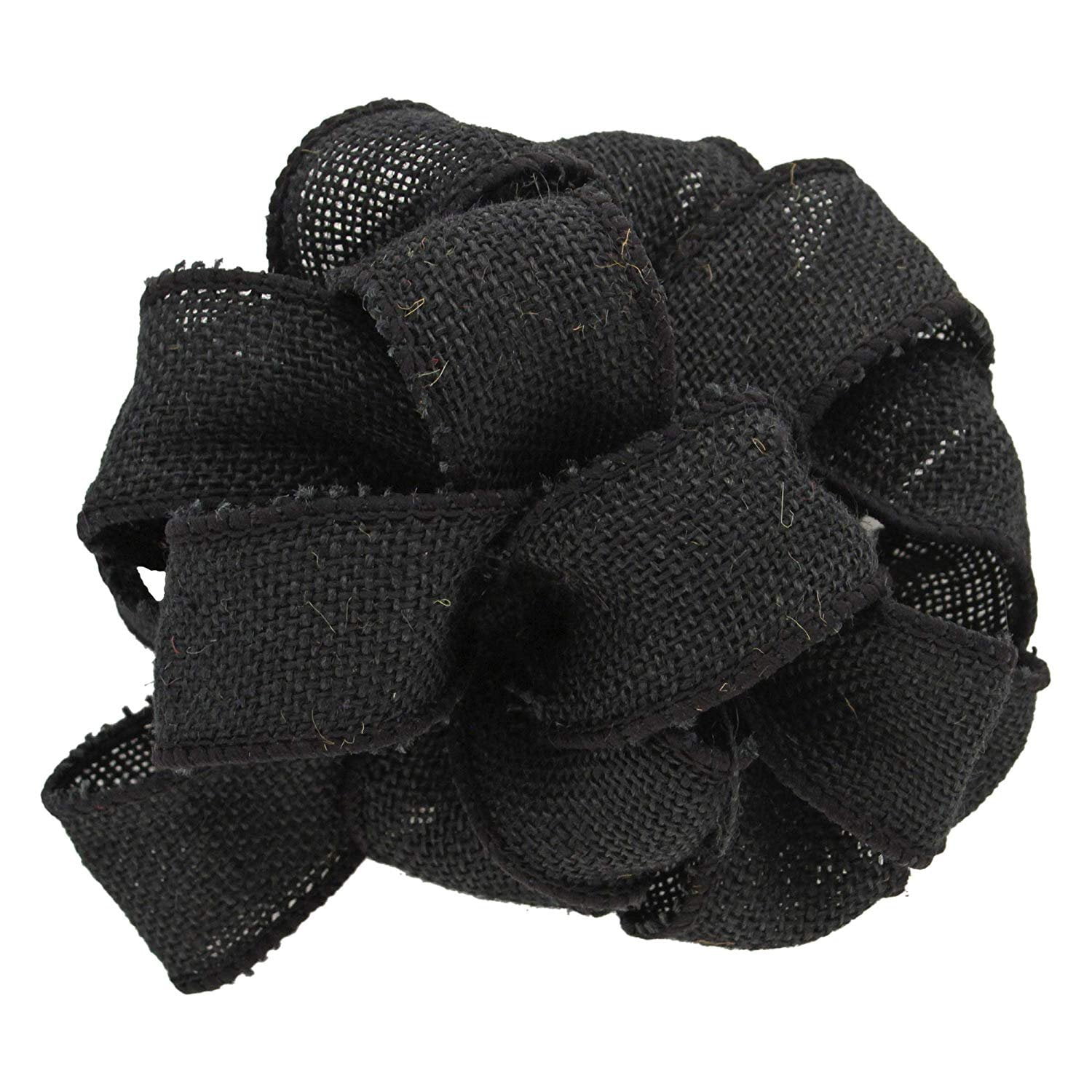 Offray Wired Burlap Ribbon - Black - Walmart.com