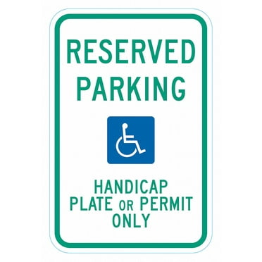 Lyle ADA Handicapped Parking Sign,18" x 12" T1-1125-DG_12x18 - Walmart.com