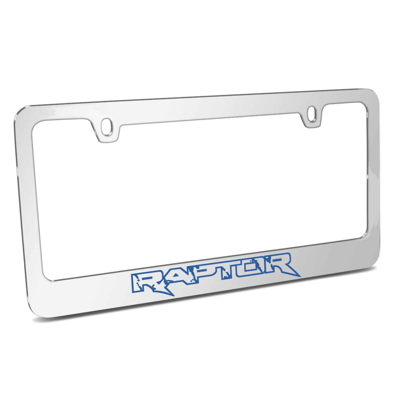 Ford Raptor Outline in Blue Chrome Metal License Plate Frame - Walmart.com