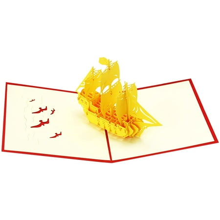 3D Pop up Birthday Boat Card with Envelopes, Pop up Birthday Cards for ...