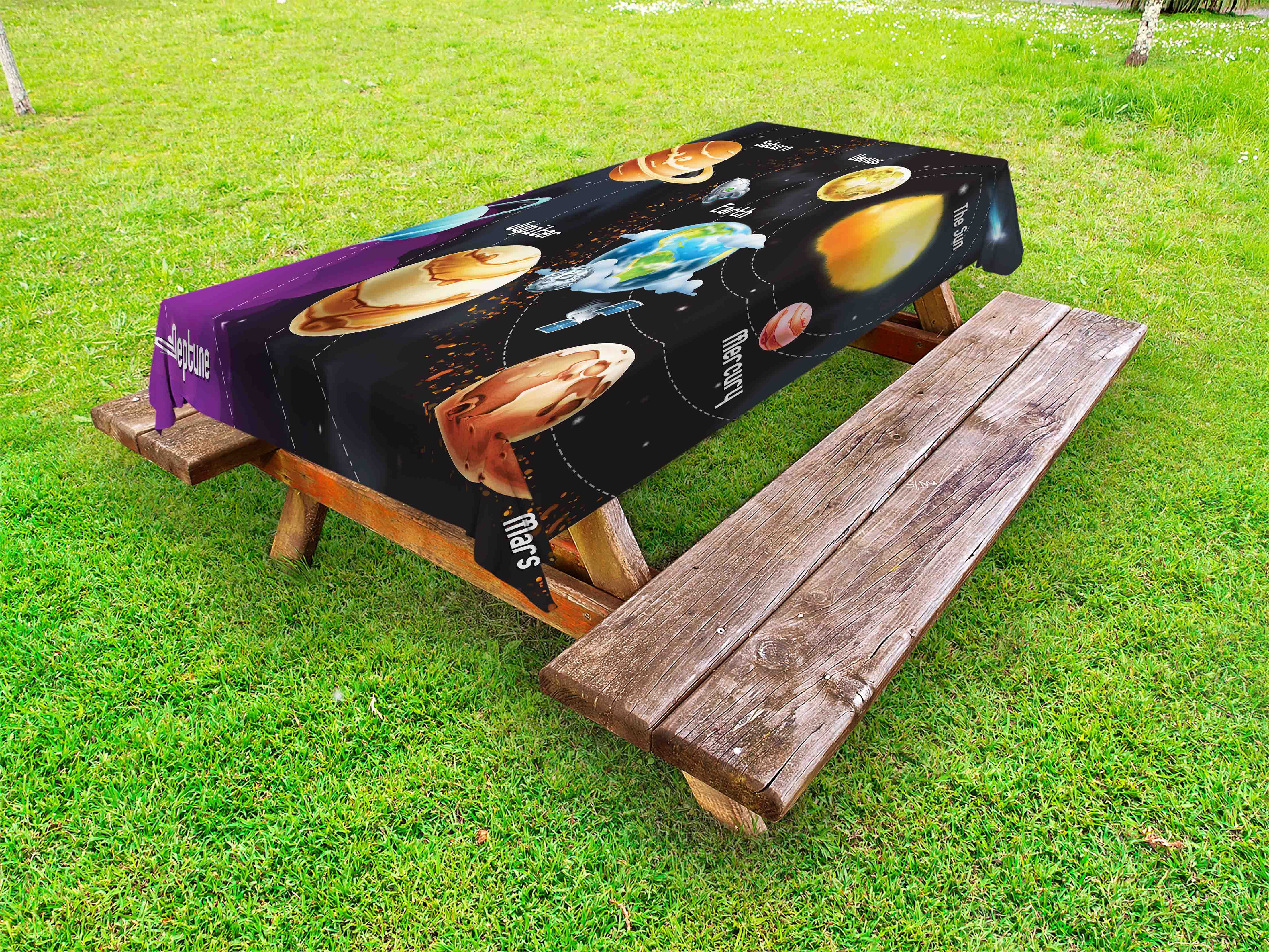 Outer Space Outdoor Tablecloth, Solar System of Planets Milky Way ...