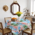 Coconut Trees Pink Starfish Table Cloth 60x60in, Waterproof Square ...