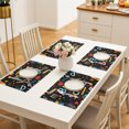 Back to School Placemats Set of 2, Red Fruit Pencils Earth Globe Modern ...