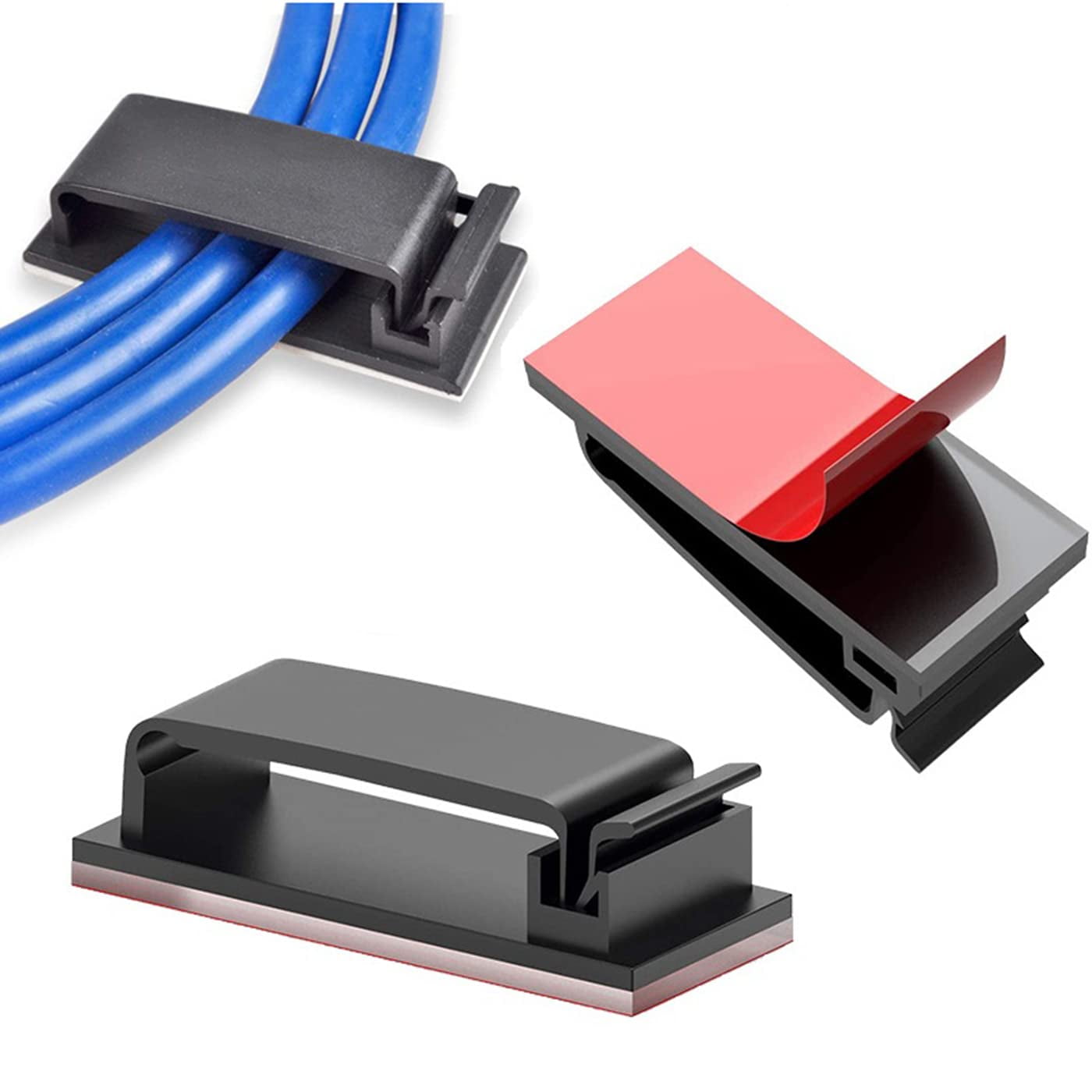 24Pcs Self Adhesive Cable Management Clips, Cable Organizers Wire Clips ...