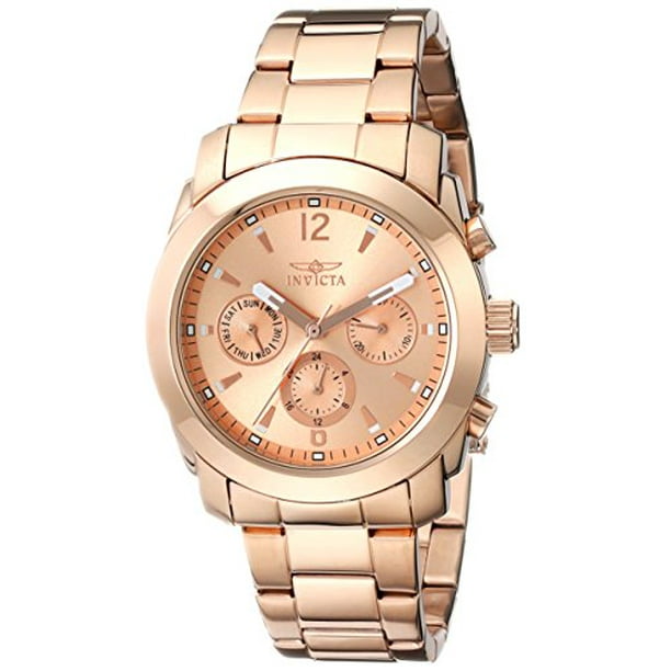Invicta - Invicta Women's Angel Multi-Function Rose 18K Gold Plated ...