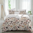 4 Piece Duvet Cover Set Cal king, Love Bone Dog Paw Print Soft ...