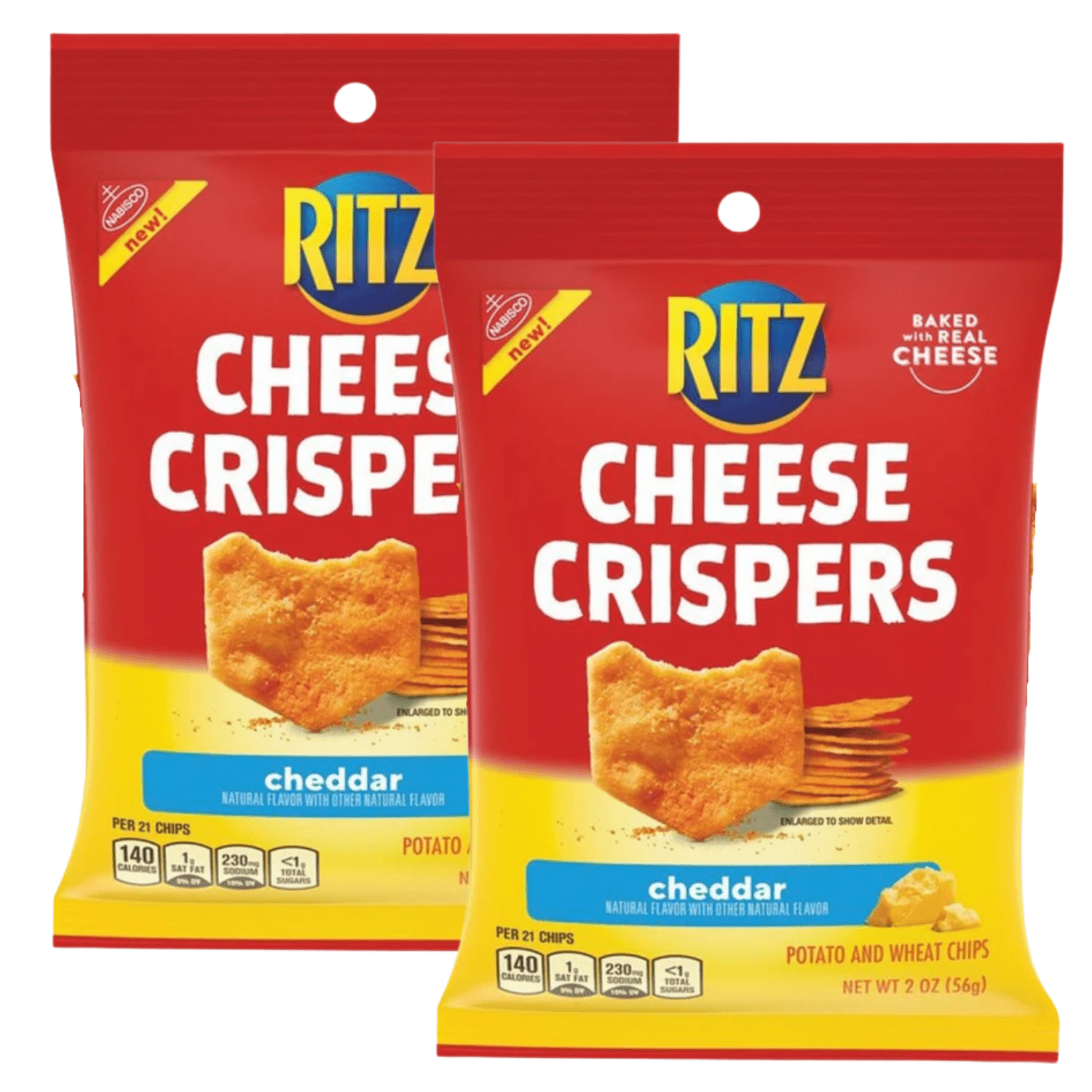 Ritz Cheese Crispers Cheddar Chips, Baked with Real Cheese with Crispy ...