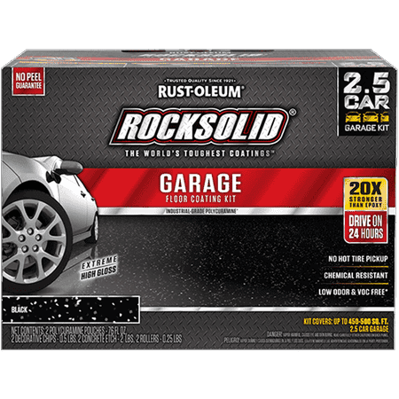 Rust-Oleum 318697 RockSolid Polycuramine Garage Floor Coating BLACK Kit ...
