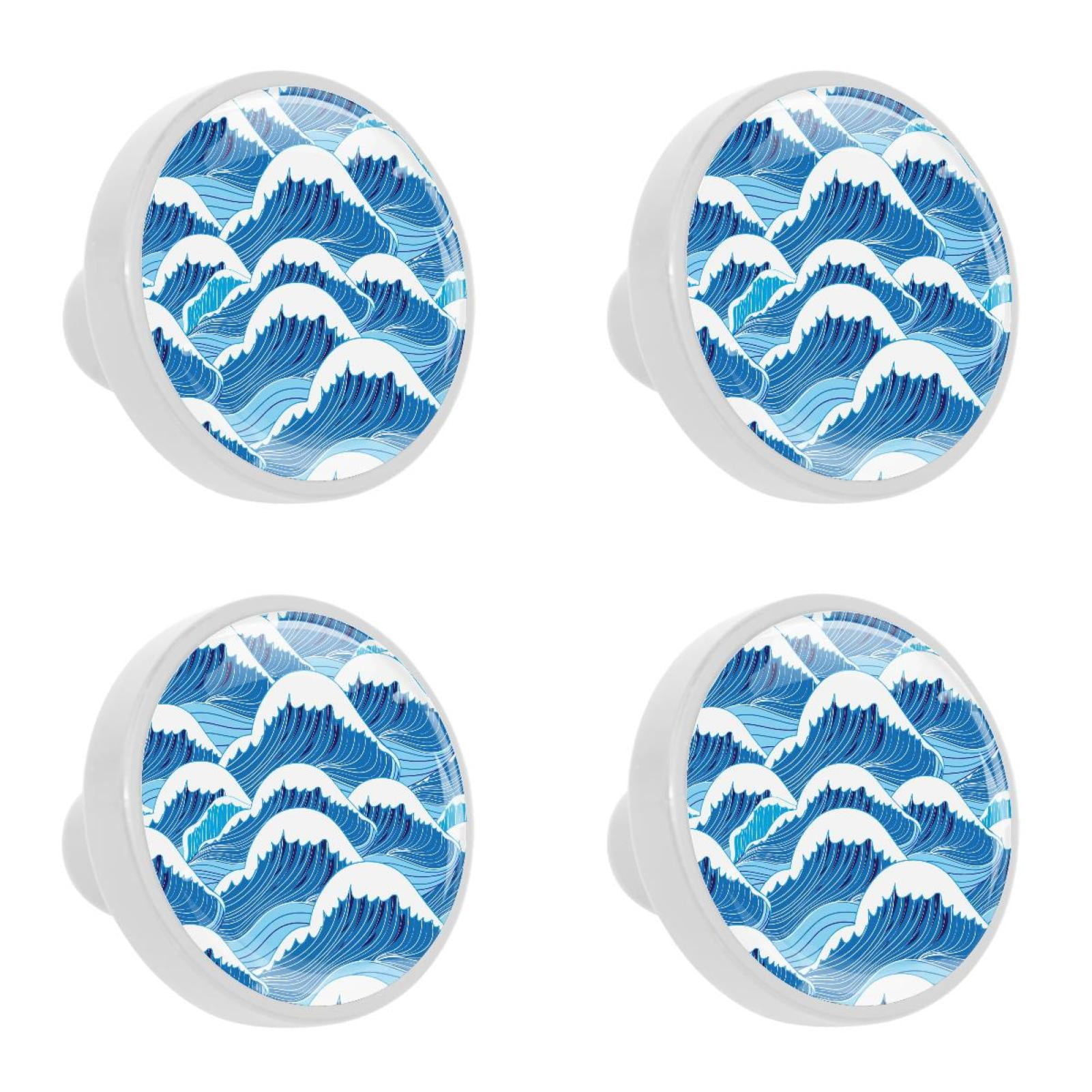 4 Pcs Wave Knobs for Kitchen Cabinet Cupboard Dresser Bookcase Drawer ...