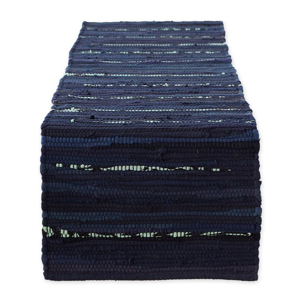 DII Multi Nautical Blue Chindi Rag Table Runner, 72 x 14", 100% Cotton ...