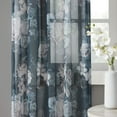 Home Essence Fleur Printed Floral Rod Pocket and Back Tab Voile Sheer ...