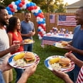 Paper Plates Red/Blue/White 60PCS Patriotic Holiday Party Use - Walmart.com