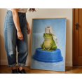 Affixzi Toilet Paper Frog Wall Art, Bathroom Decor, Blue Gift Poster ...