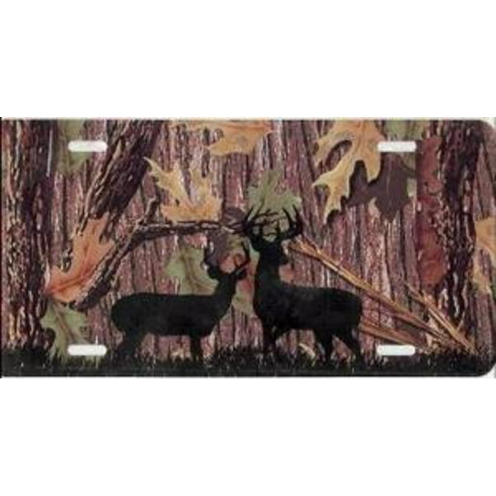Deer Buck on Camo License Plate Free Names on this Plate - Walmart.com ...