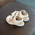 Big Girls Solid Color Flower Flat Soft Sole Princess Sandals White 8.5 ...