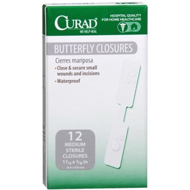 Curad Butterfly Closure Adhesive Bandages, Skin Tone, 12 ct - Walmart.com