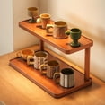 Bamboos Teas Set Display Stand Double Layer Organizers 20kg Capacity ...