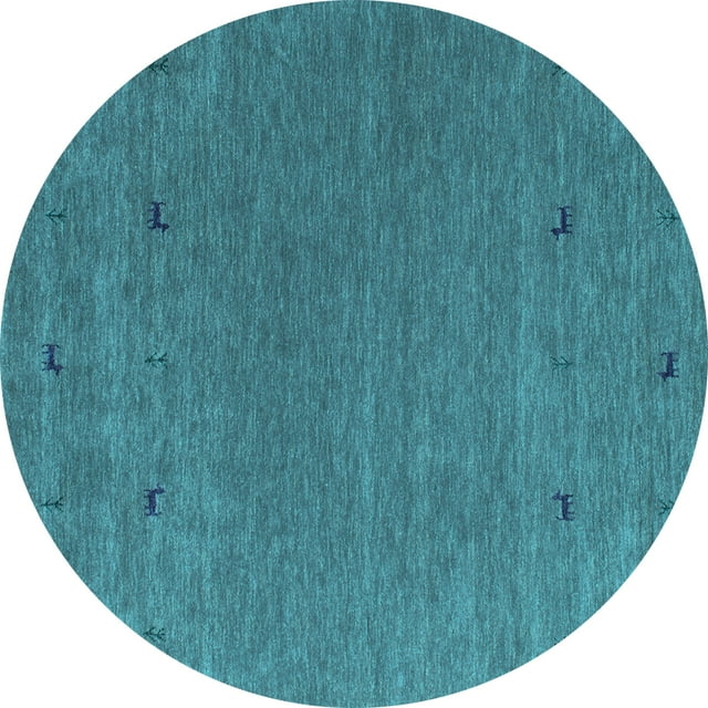 Ahgly Company Indoor Round Abstract Light Blue Contemporary Area Rugs ...