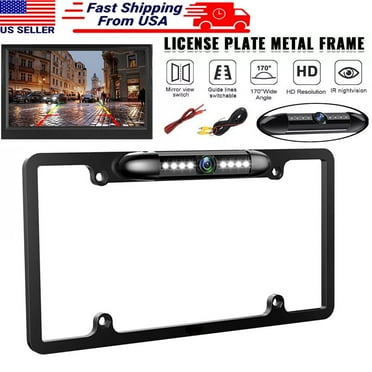 US License Plate Metal Frame Rear View Backup Camera CMOS HD LED Night ...