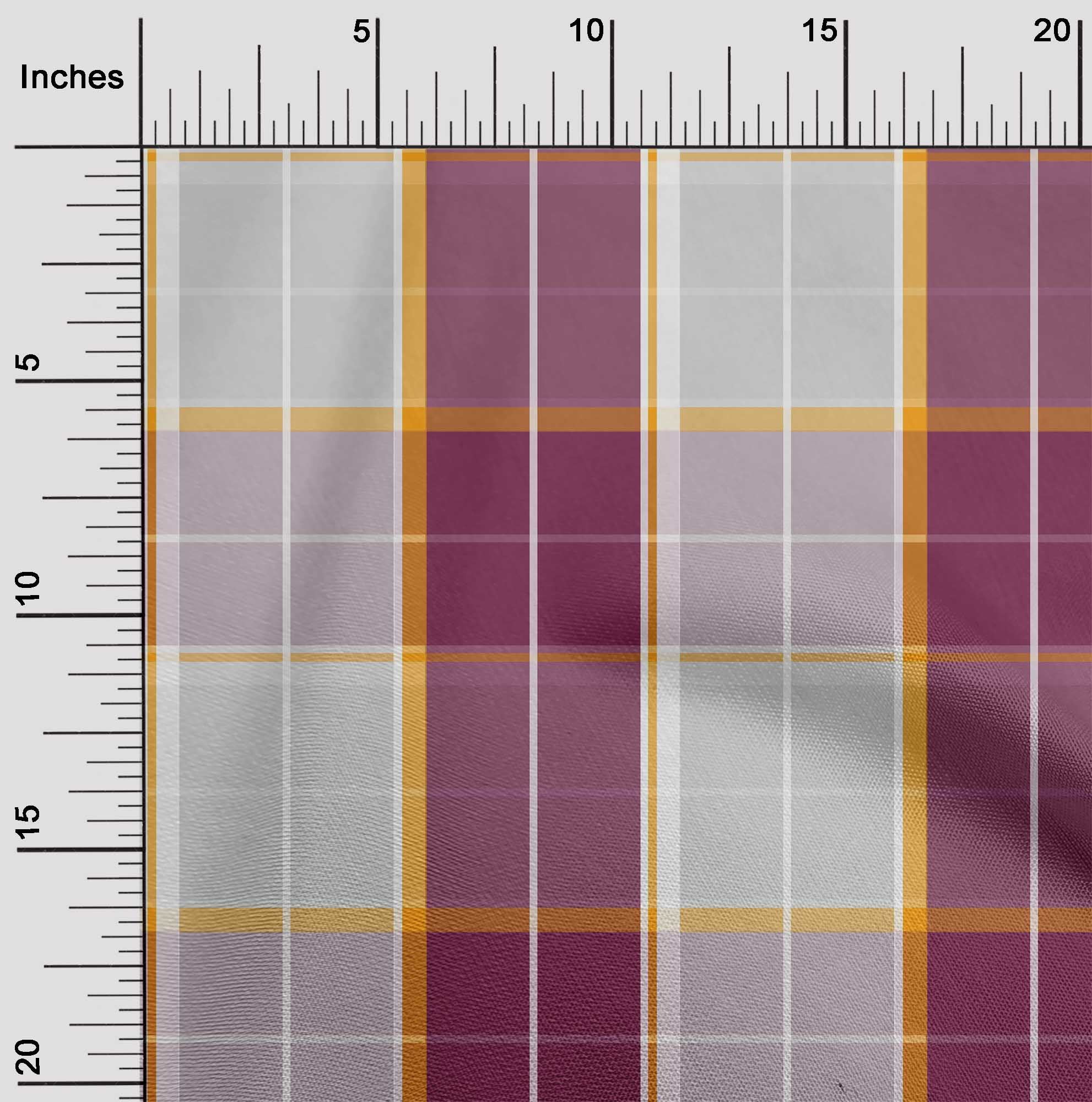 oneOone Polyester Lycra Dark Magenta Fabric Madras Check Diy Clothing ...