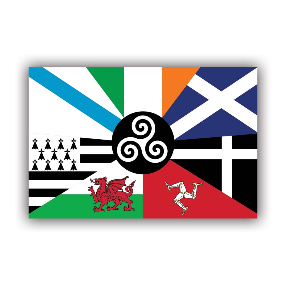 Pan-Celtic Flag Sticker Decal - Self Adhesive Vinyl - Weatherproof ...