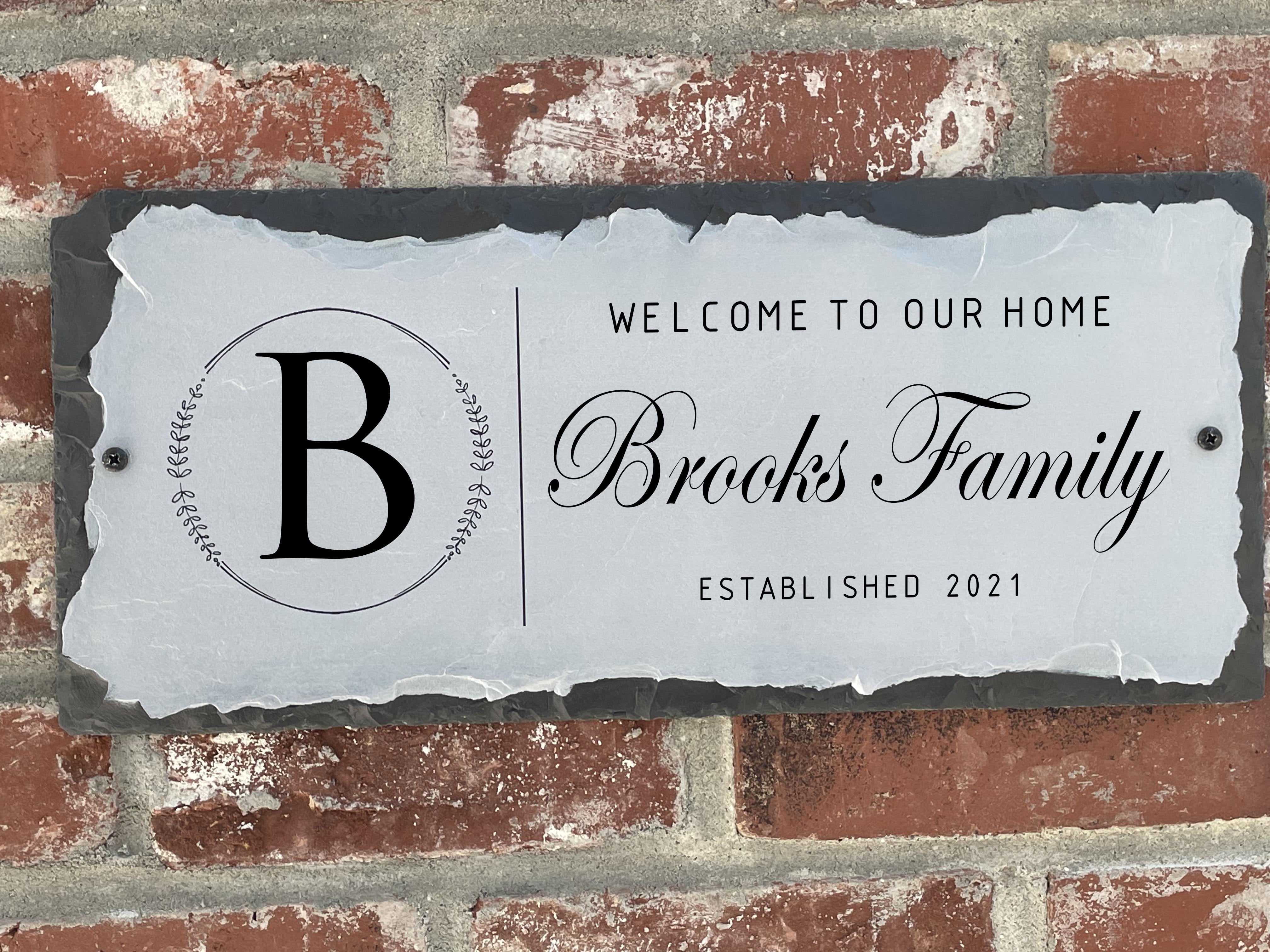 Beautifully Handcrafted and Customizable Slate Home Address Plaque (12 ...