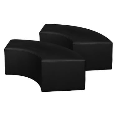 Flash Furniture HERCULES Alon Series Black LeatherSoft Backless Convex ...