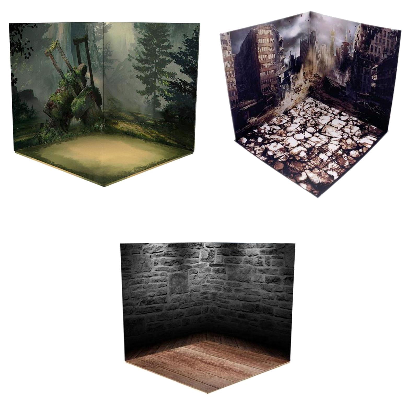 3 Pieces 1/12 Backdrop Diorama Storage Scene Organizer for Action ...