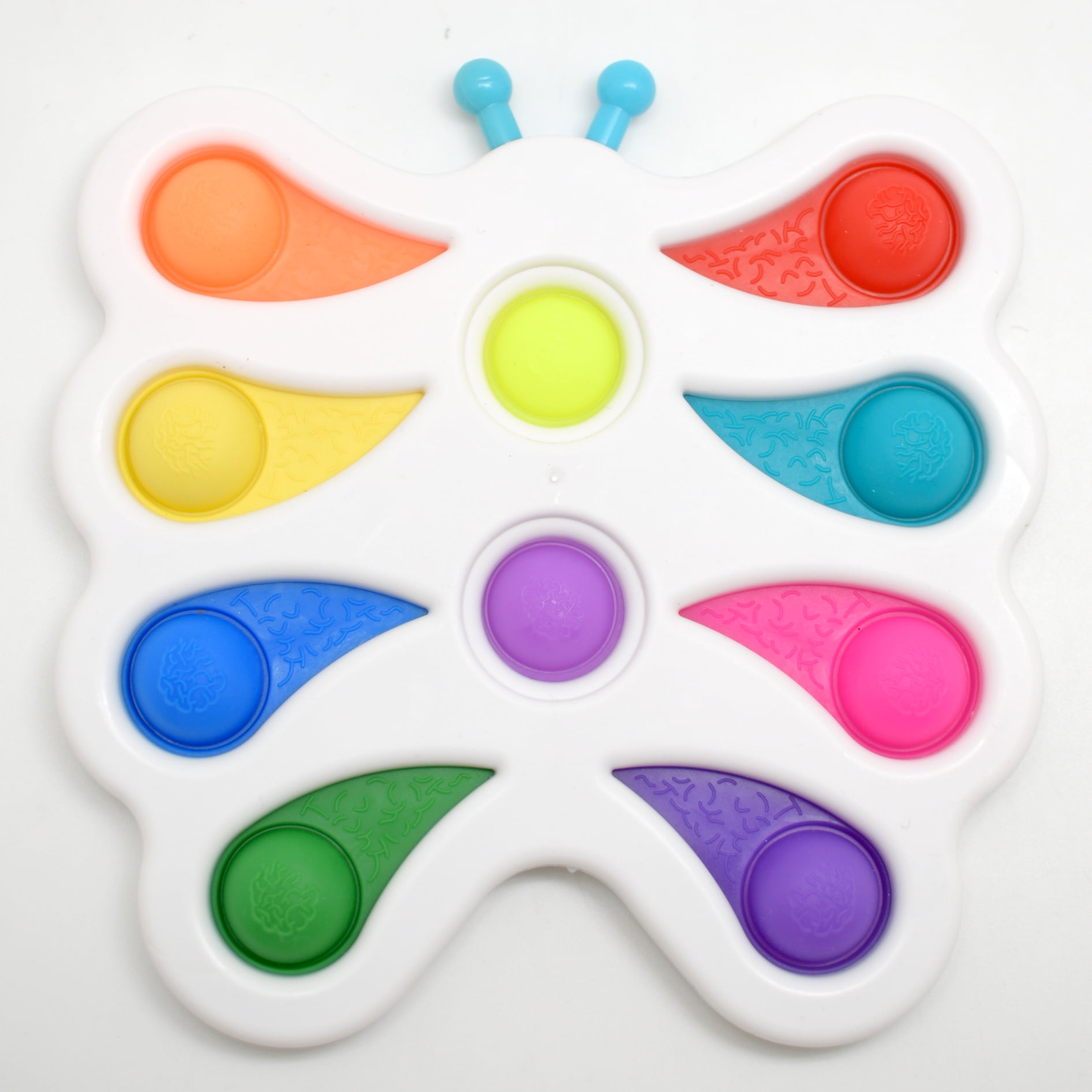 Butterfly Push Bubbles Pop Fidget Sensory Toy, Loud Side and a Quiet ...