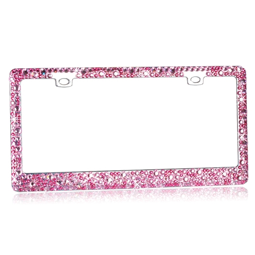 Multiple Sized Pink Color Crystals Chrome Metal Frame - Walmart.com